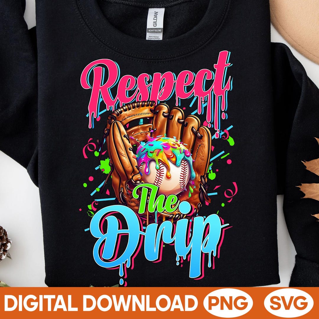 Baseball Drip PNG & SVG | Game Day Retro Baseball Design | Ice Cream ...