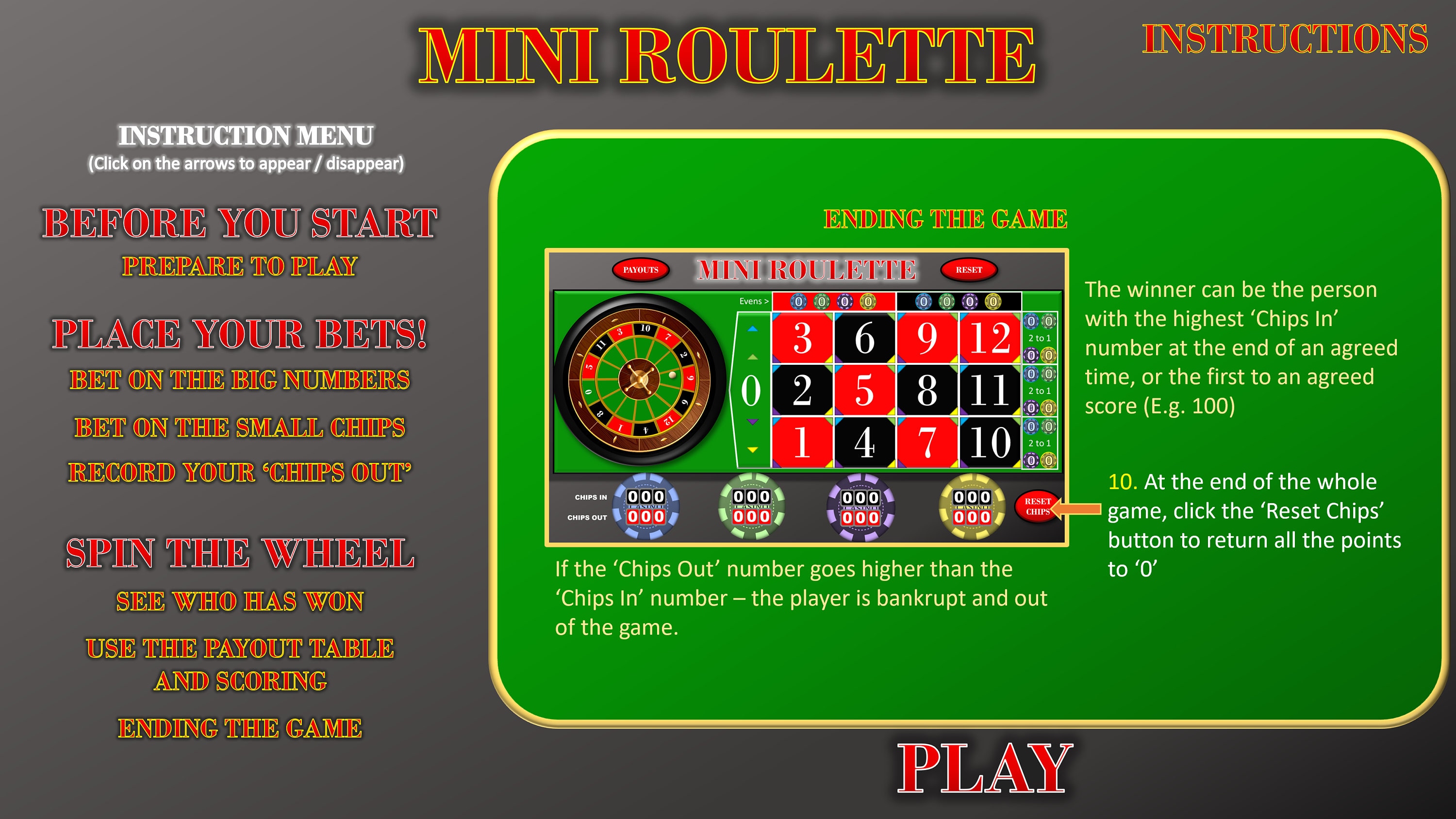 MINI ROULETTE - A Fully Playable but Smaller Powerpoint Version of ...