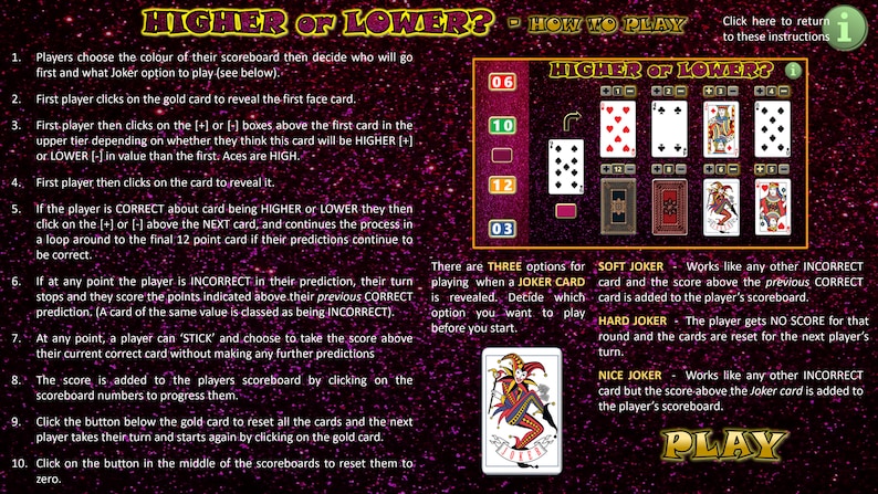 HIGHER or LOWER - A Powerpoint Game Based on Tv's 'play Your Cards ...
