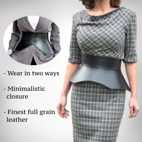 Leather Peplum Belt - Etsy