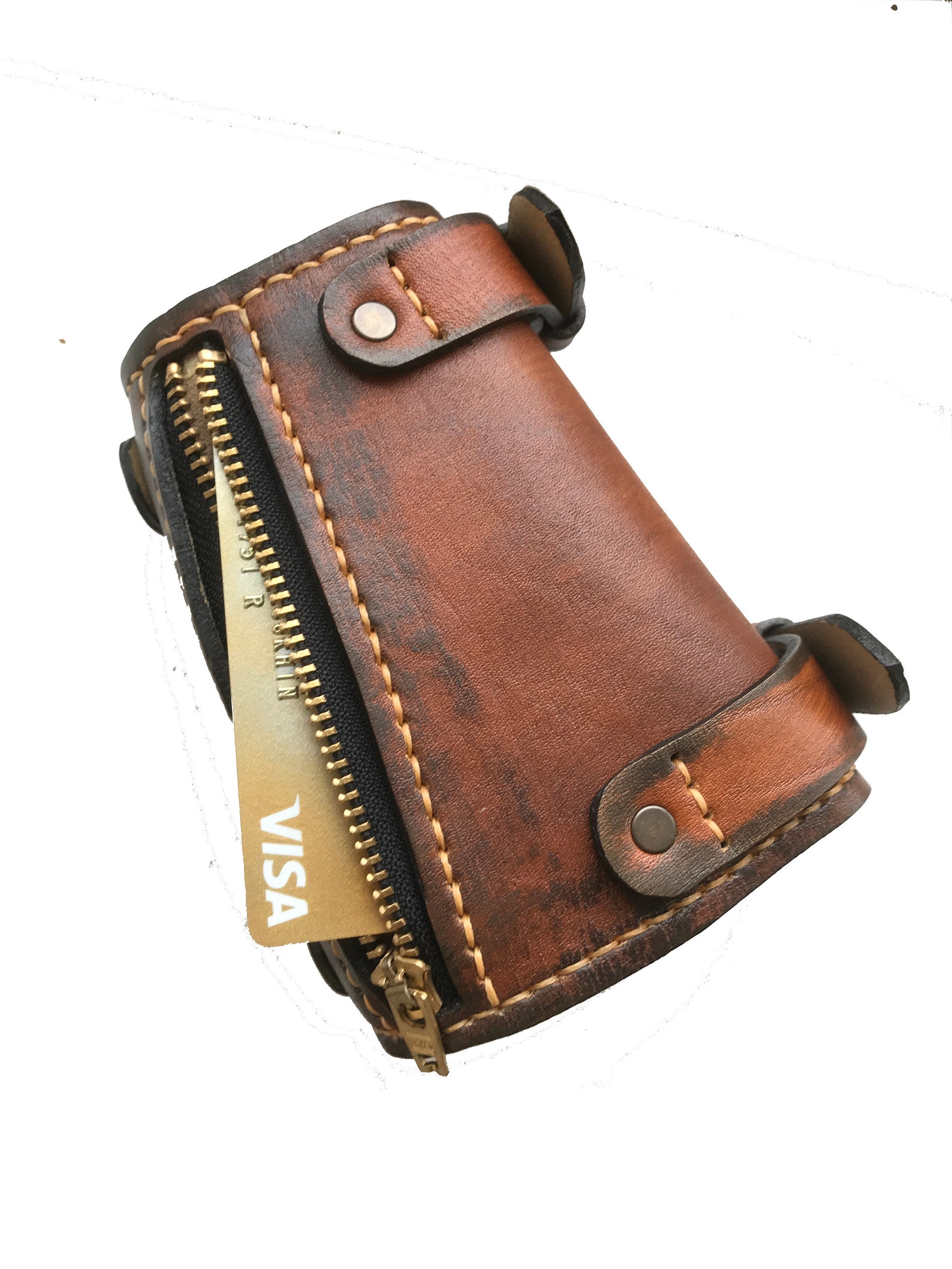 Wrist Wallet Leather Mens Leather Cuff Travel Wallet 3rd Anniversary ...