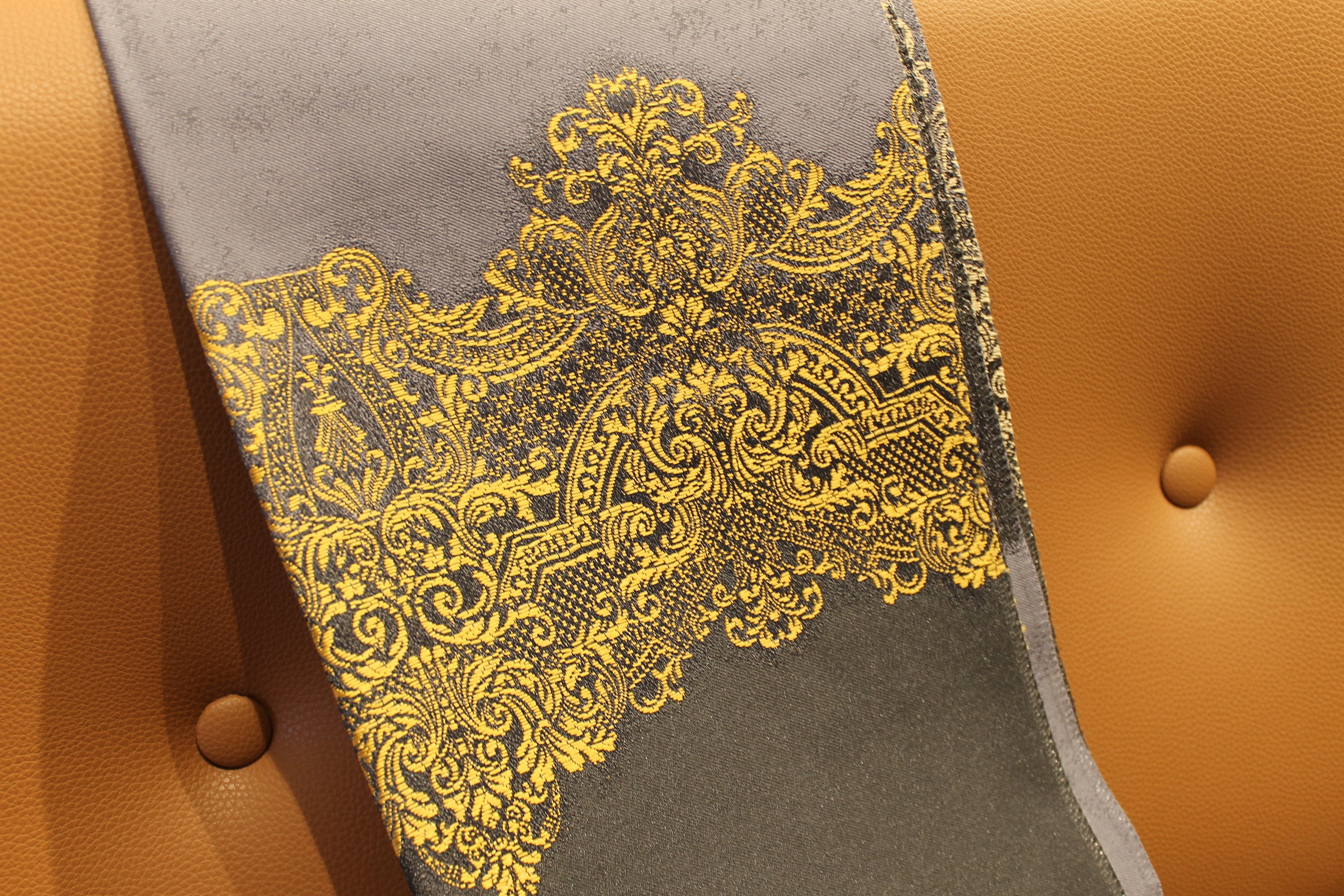 Luxury Gold Patterned Modern Drapes. Custom Gold Drapes, Curtains ...