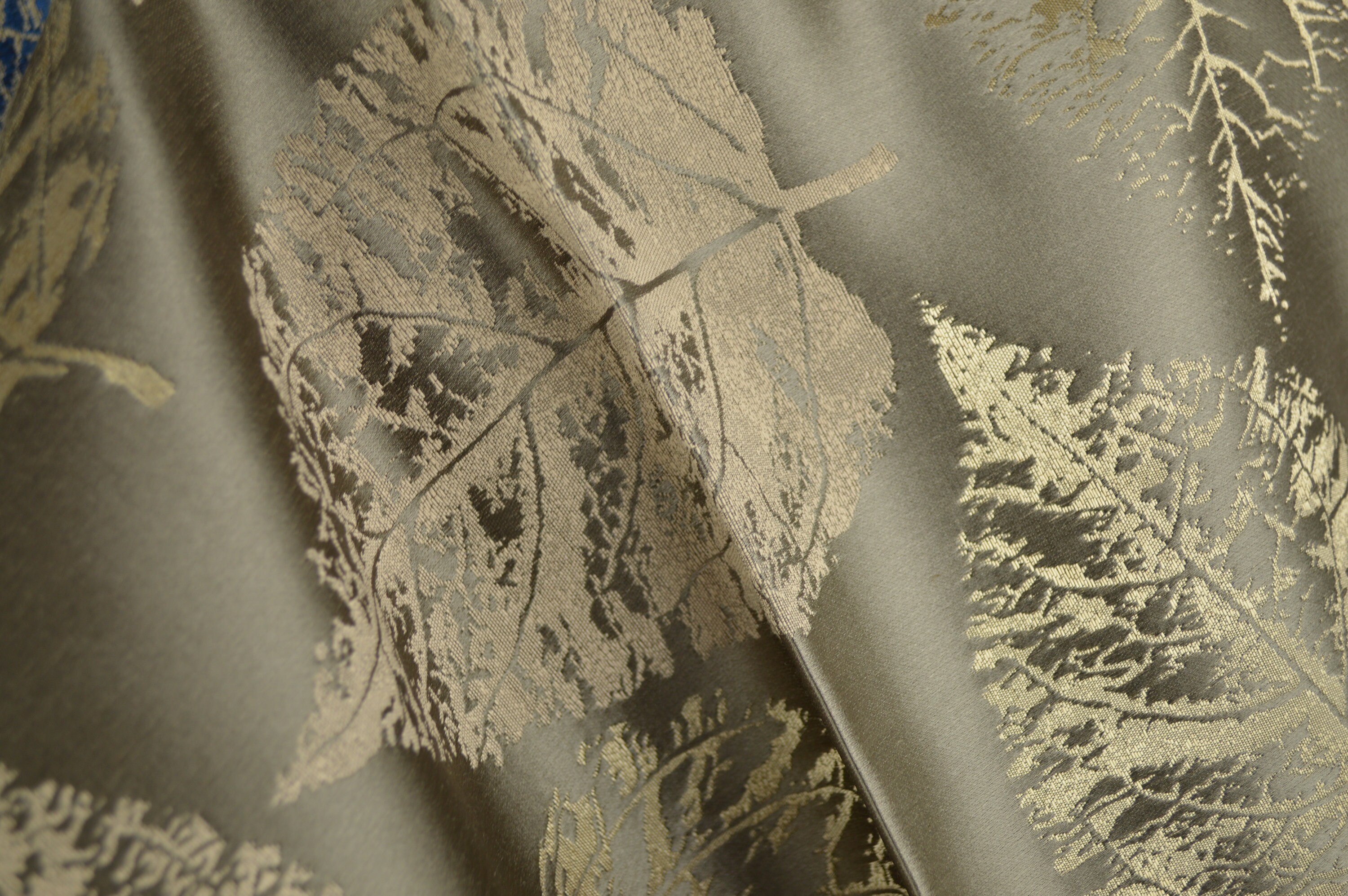 Gold Gilded Leaf Figured Modern Style Curtain, Custom Handmade Drapes ...