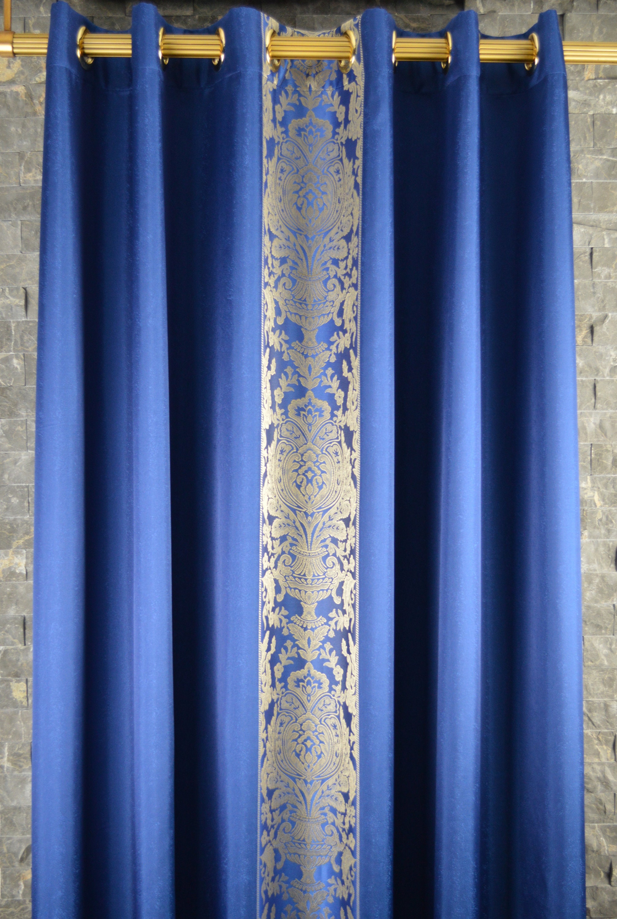 Luxury Gold Design Modern Drapes. Custom Gold Drapes, Curtains, Panels ...