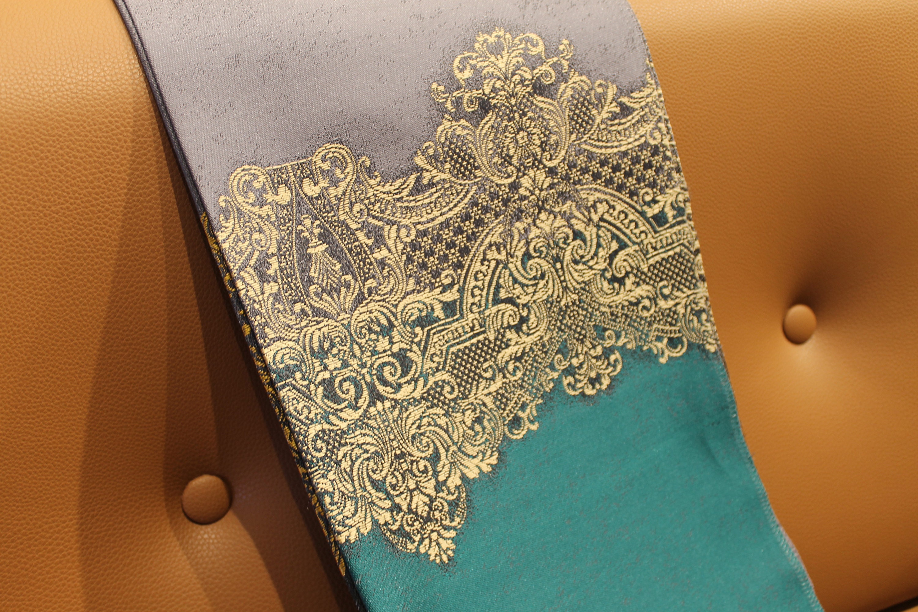 Luxury Gold Patterned Modern Drapes. Custom Gold Drapes, Curtains ...