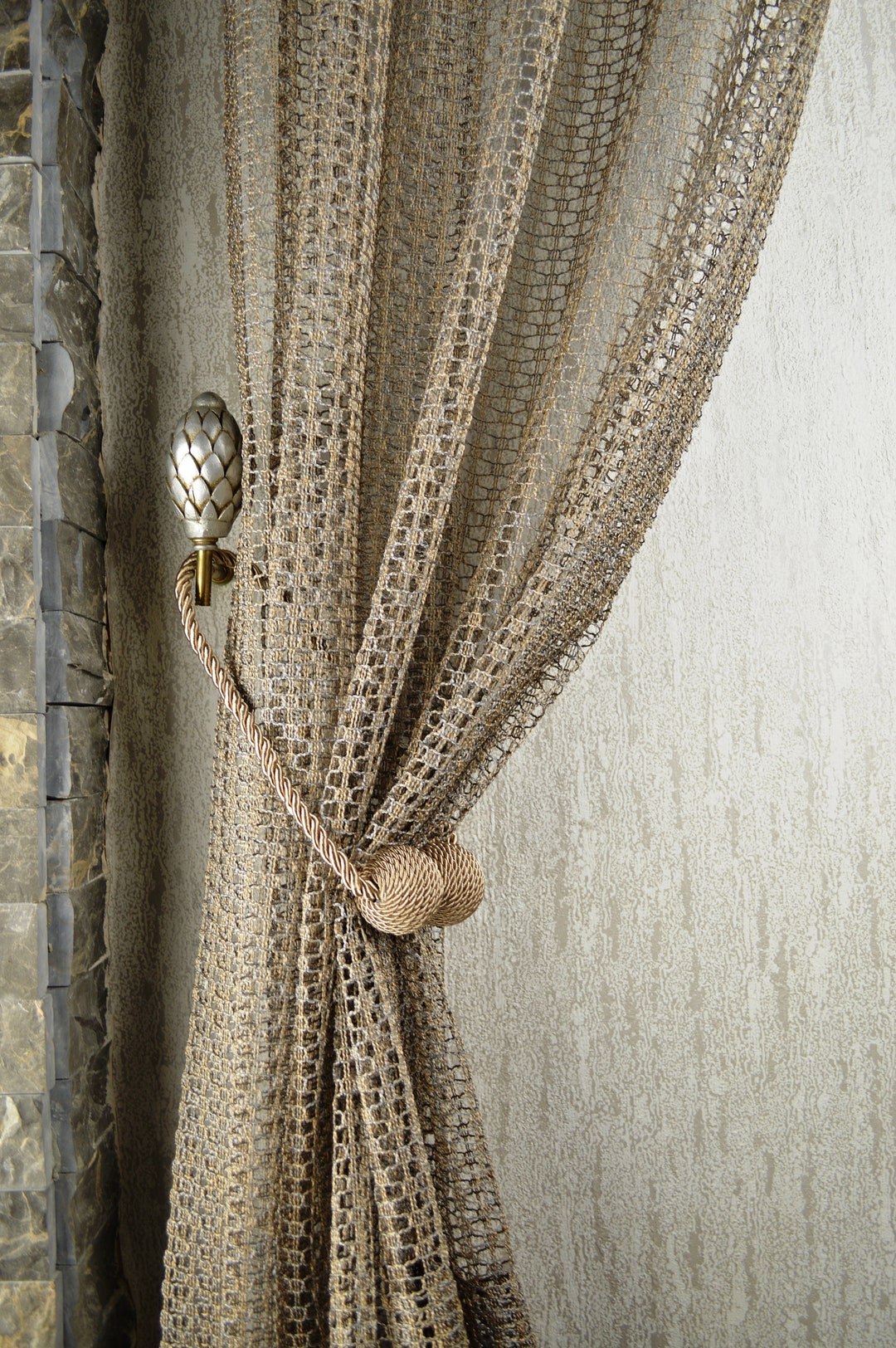 Mysia Net Sheer Curtain. Custom Drapes, Curtains, Panels for Living ...