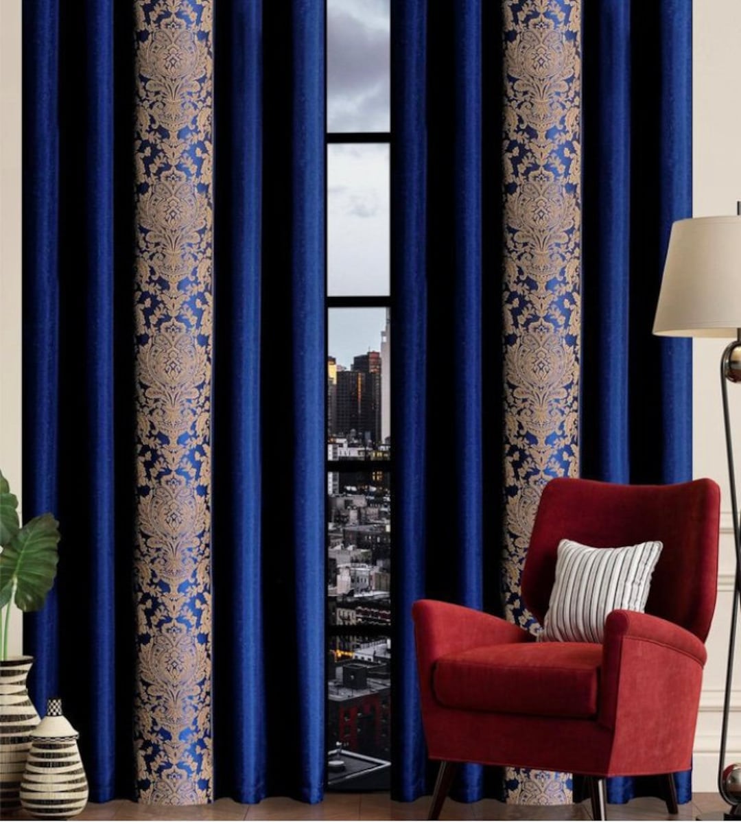 Luxury Gold Design Modern Drapes. Custom Gold Drapes, Curtains, Panels ...