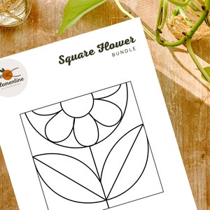 Stained Glass Pattern // DIGITAL DOWNLOAD - Square Flower - Etsy