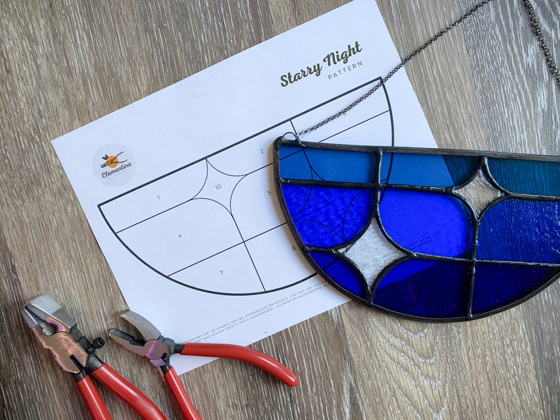 Stained Glass Pattern Digital Download Starry Night - Etsy