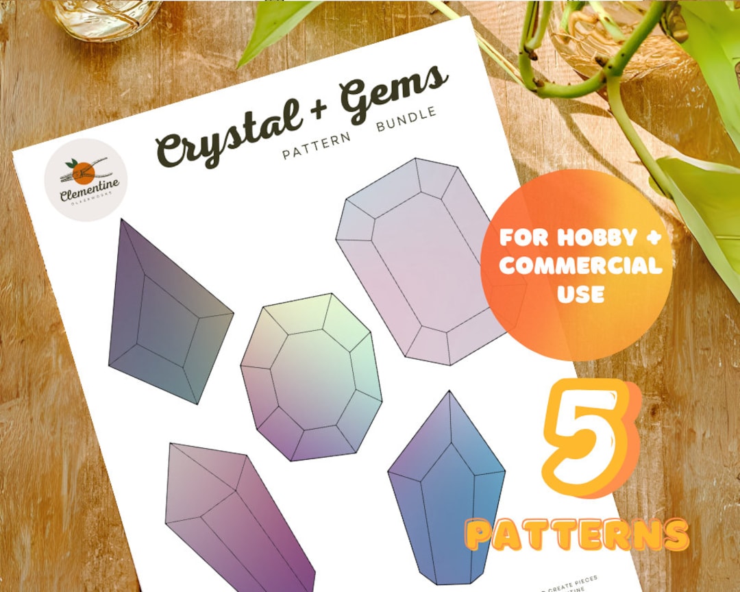 Stained Glass Pattern // DIGITAL DOWNLOAD - Crystals + Gems Bundle - Etsy