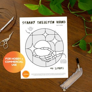 Starry Skeleton Hand Stained Glass Pattern // DIGITAL DOWNLOAD - Etsy