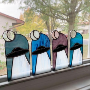 UFO & Moon Stained Glass Pattern // DIGITAL DOWNLOAD - Etsy