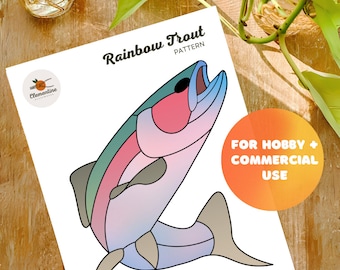 Rainbow Trout Stained Glass Pattern - Etsy