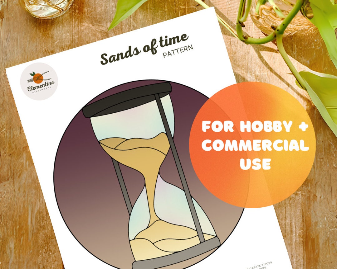 Stained Glass Pattern // DIGITAL DOWNLOAD - Sands of Time Hour Glass - Etsy