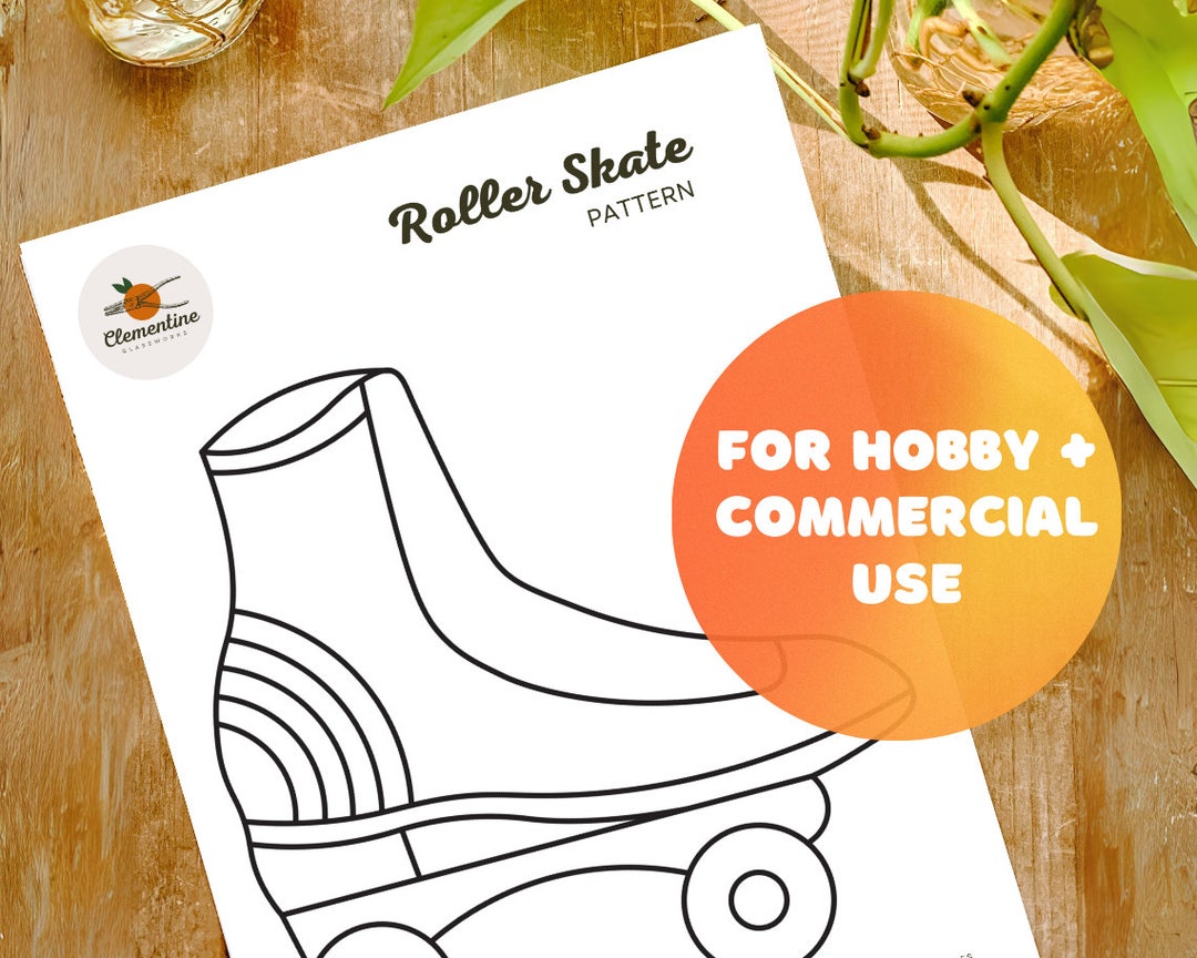 Stained Glass Pattern // DIGITAL DOWNLOAD Roller Skate - Etsy Australia