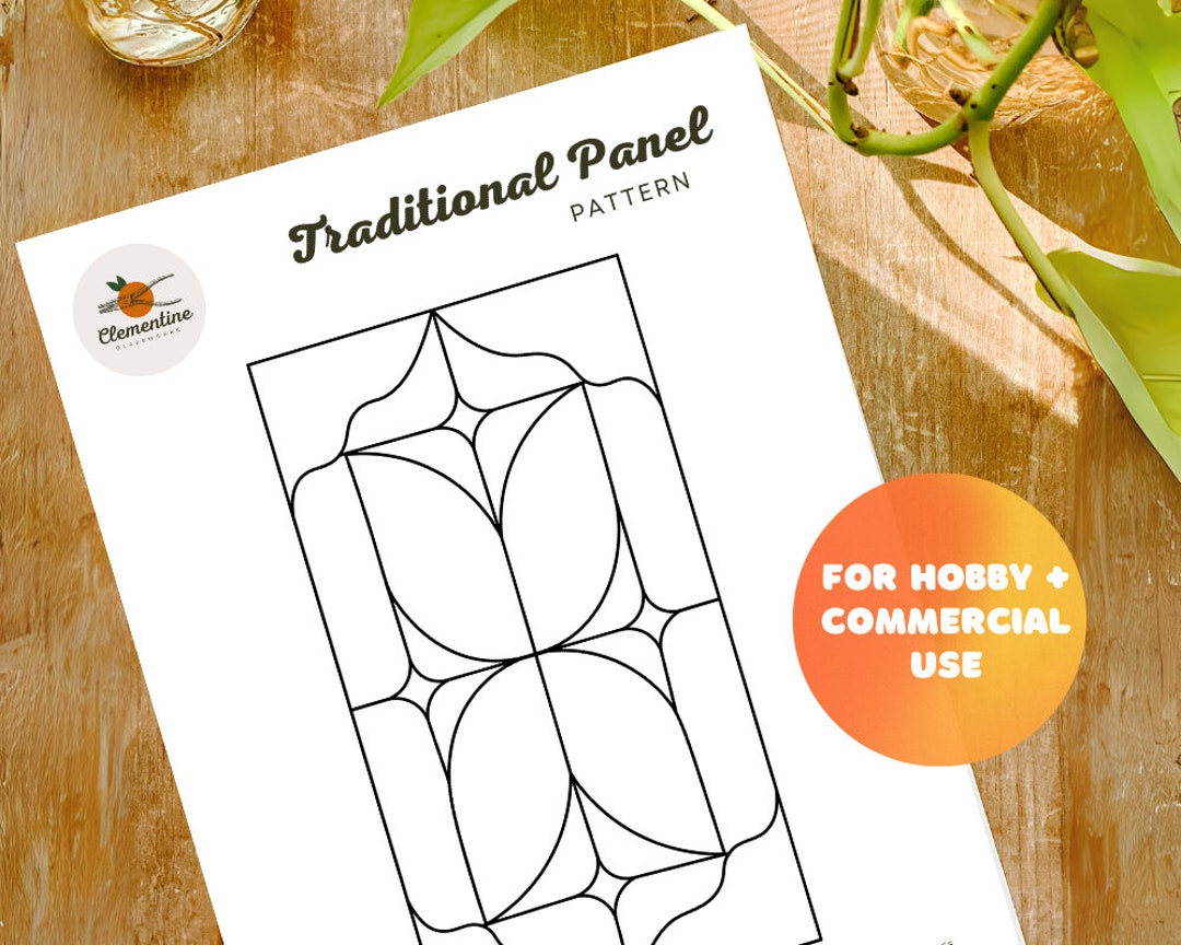 Stained Glass Pattern // DIGITAL DOWNLOAD Traditional Panel - Etsy