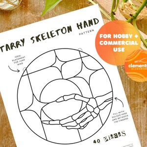 Starry Skeleton Hand Stained Glass Pattern // DIGITAL DOWNLOAD - Etsy