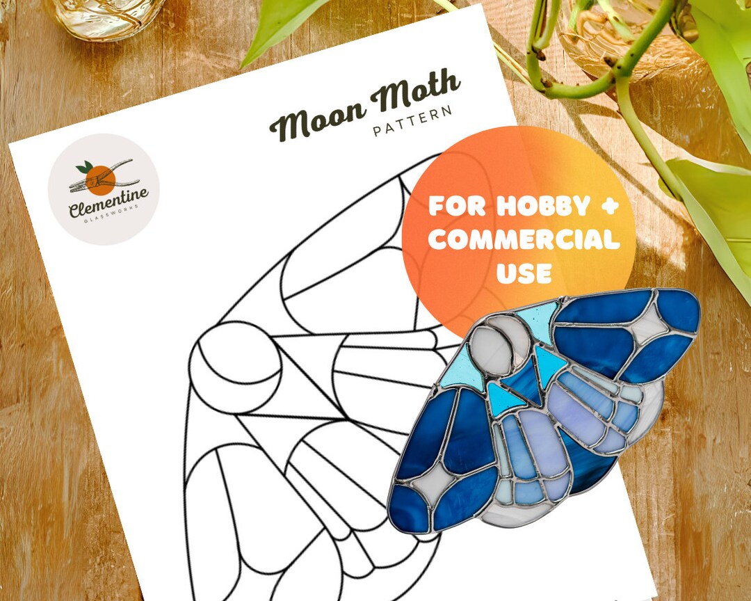 Stained Glass Pattern // DIGITAL DOWNLOAD - Moon Moth Luna - Etsy