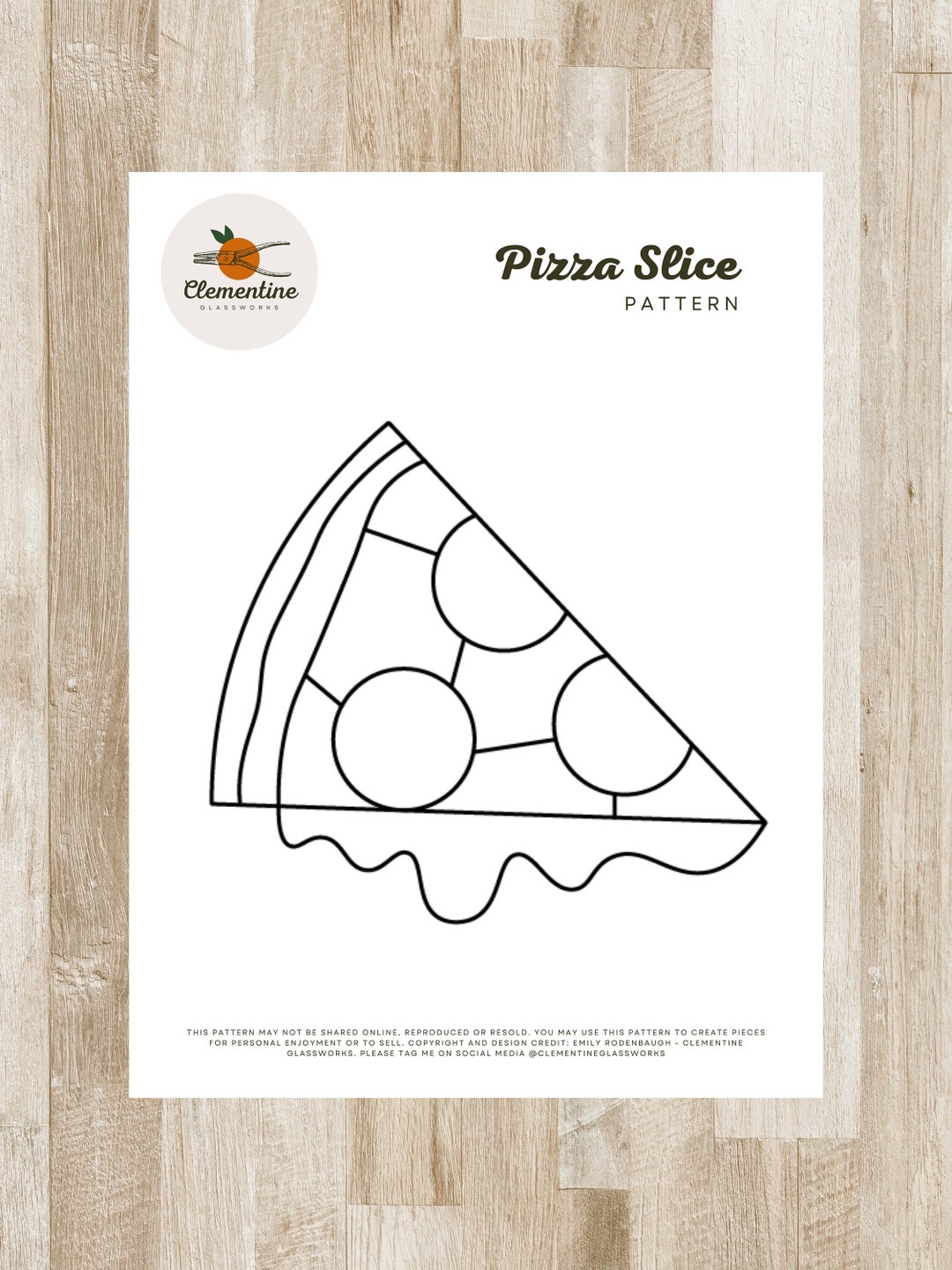 Pizza Slice Stained Glass Pattern - Etsy