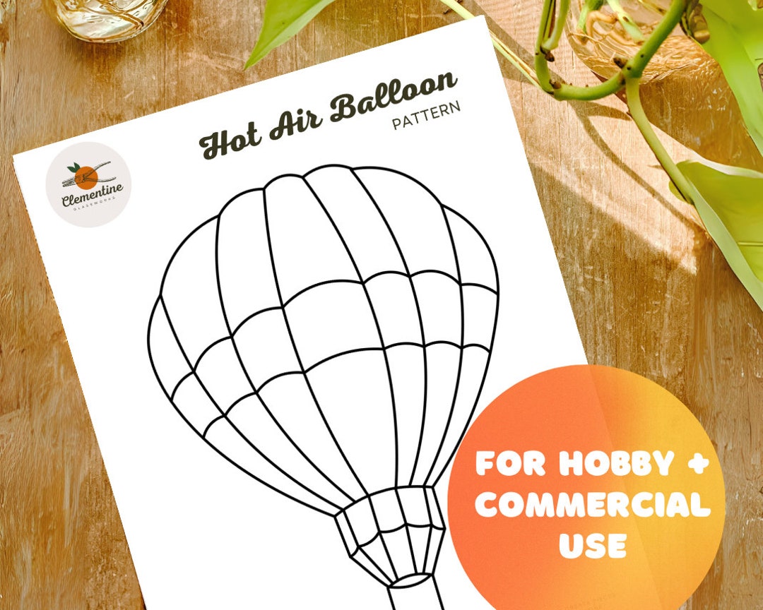 Hot Air Balloon Stained Glass Pattern // Digital Download - Etsy