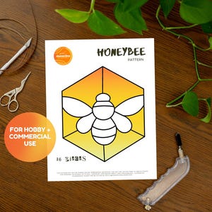 Honeybee Stained Glass Pattern // DIGITAL DOWNLOAD - Etsy