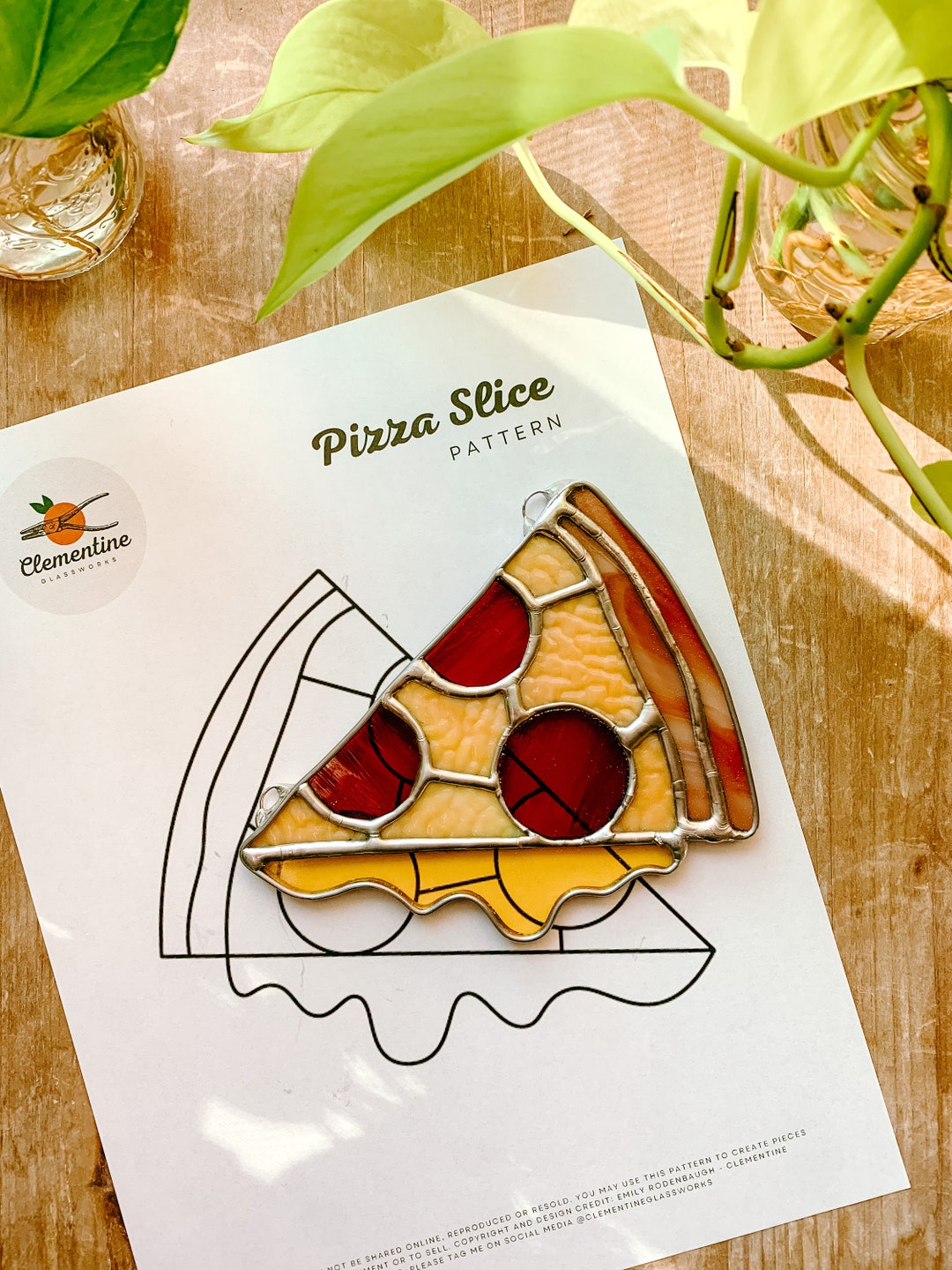 Pizza Slice Stained Glass Pattern // Digital Download - Etsy