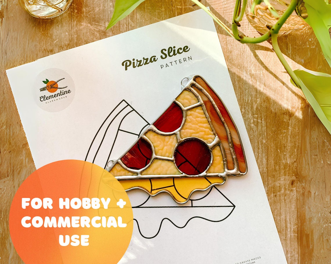 Pizza Slice Stained Glass Pattern // DIGITAL DOWNLOAD - Etsy