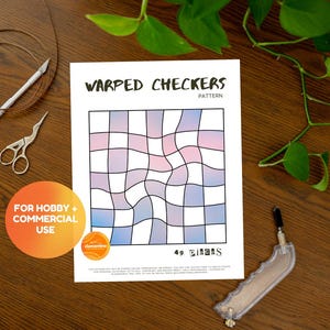 Warped Checkers Stained Glass Pattern // DIGITAL DOWNLOAD - Etsy