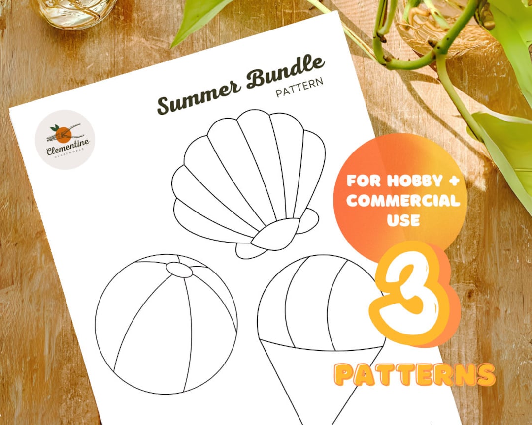 Stained Glass Pattern // DIGITAL DOWNLOAD - Summer Shell Beach Ball ...