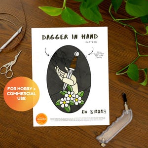 Dagger in Hand Stained Glass Pattern // DIGITAL DOWNLOAD - Etsy