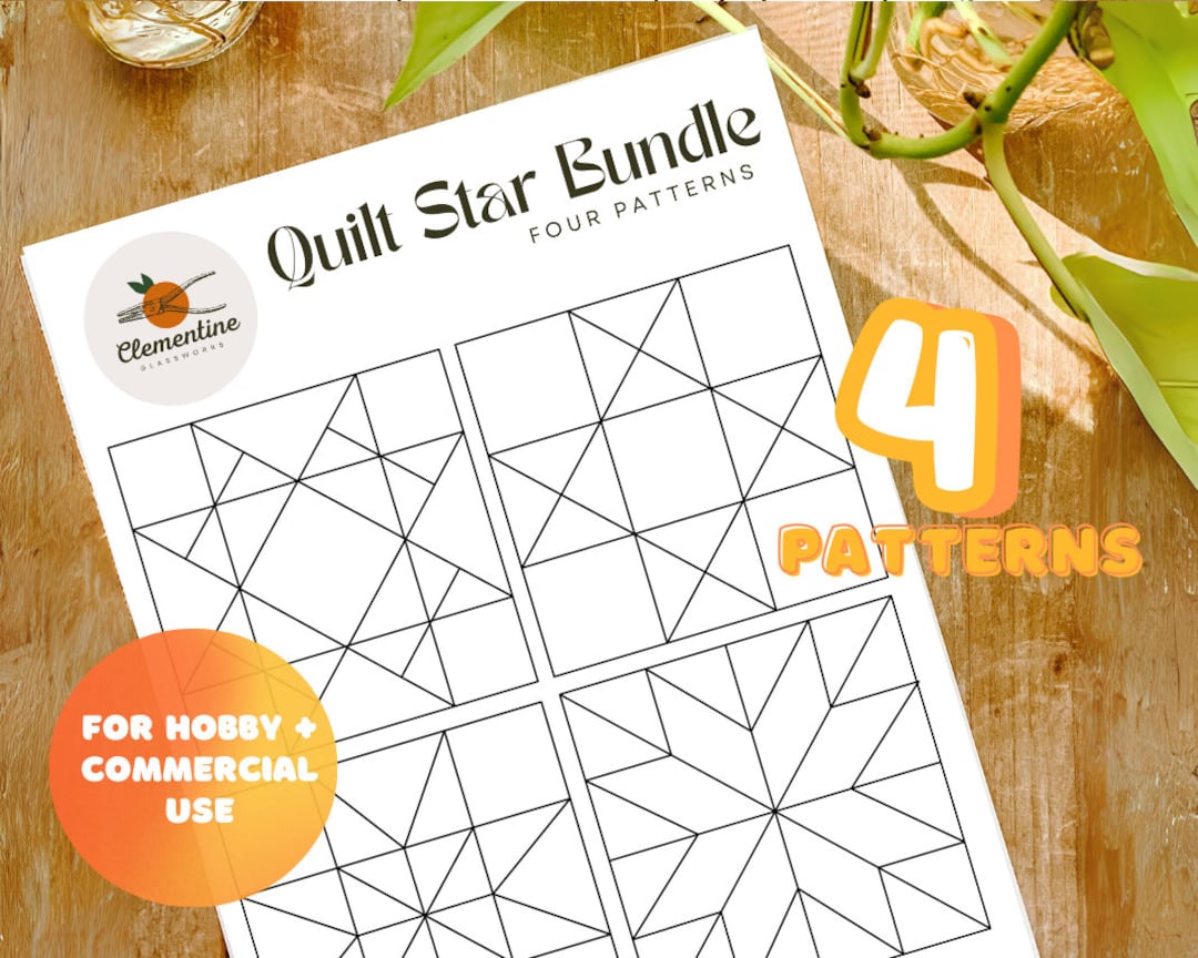 Quilt Star Stained Glass Pattern Bundle // Digital Download - Etsy