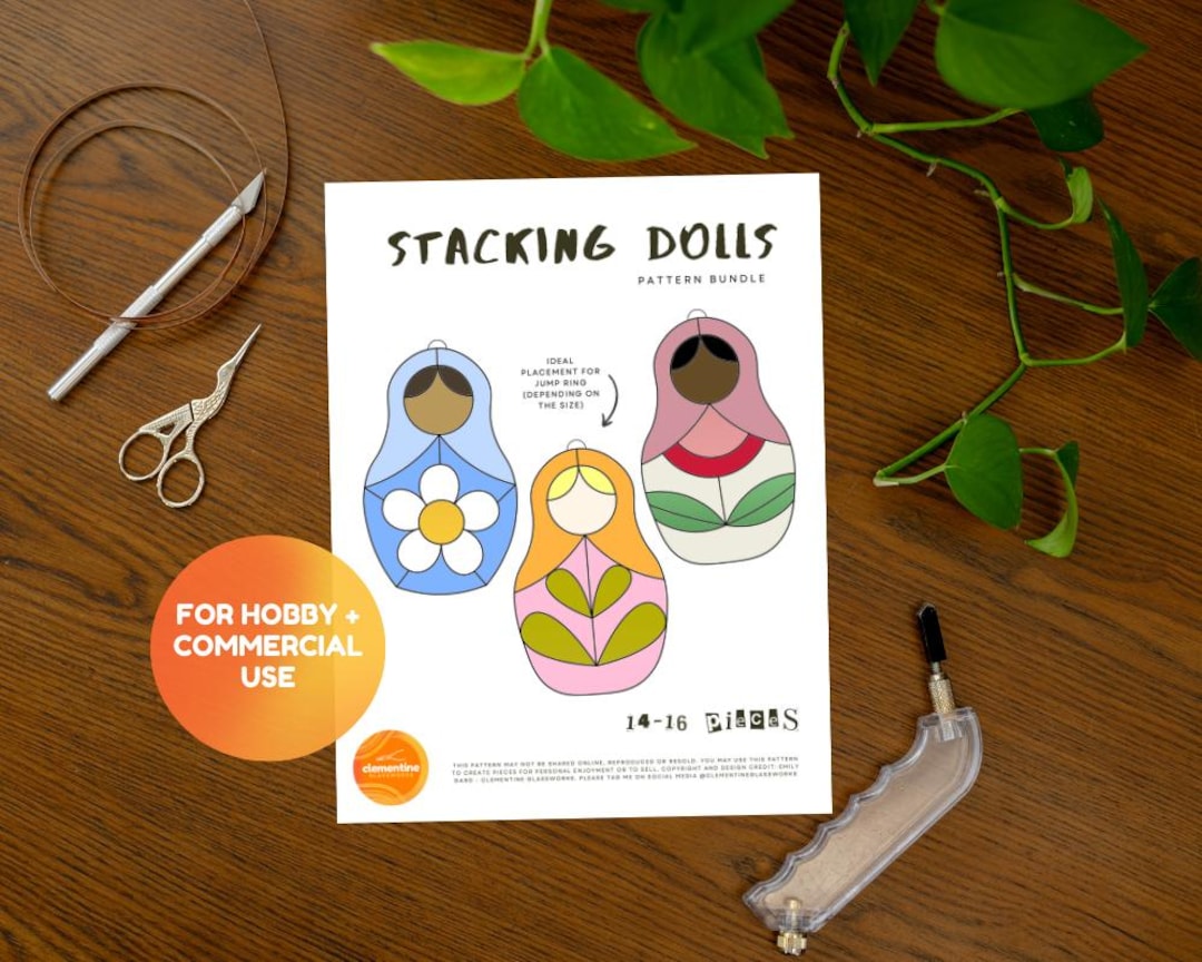 Stacking Dolls Bundle Stained Glass Pattern // DIGITAL DOWNLOAD - Etsy