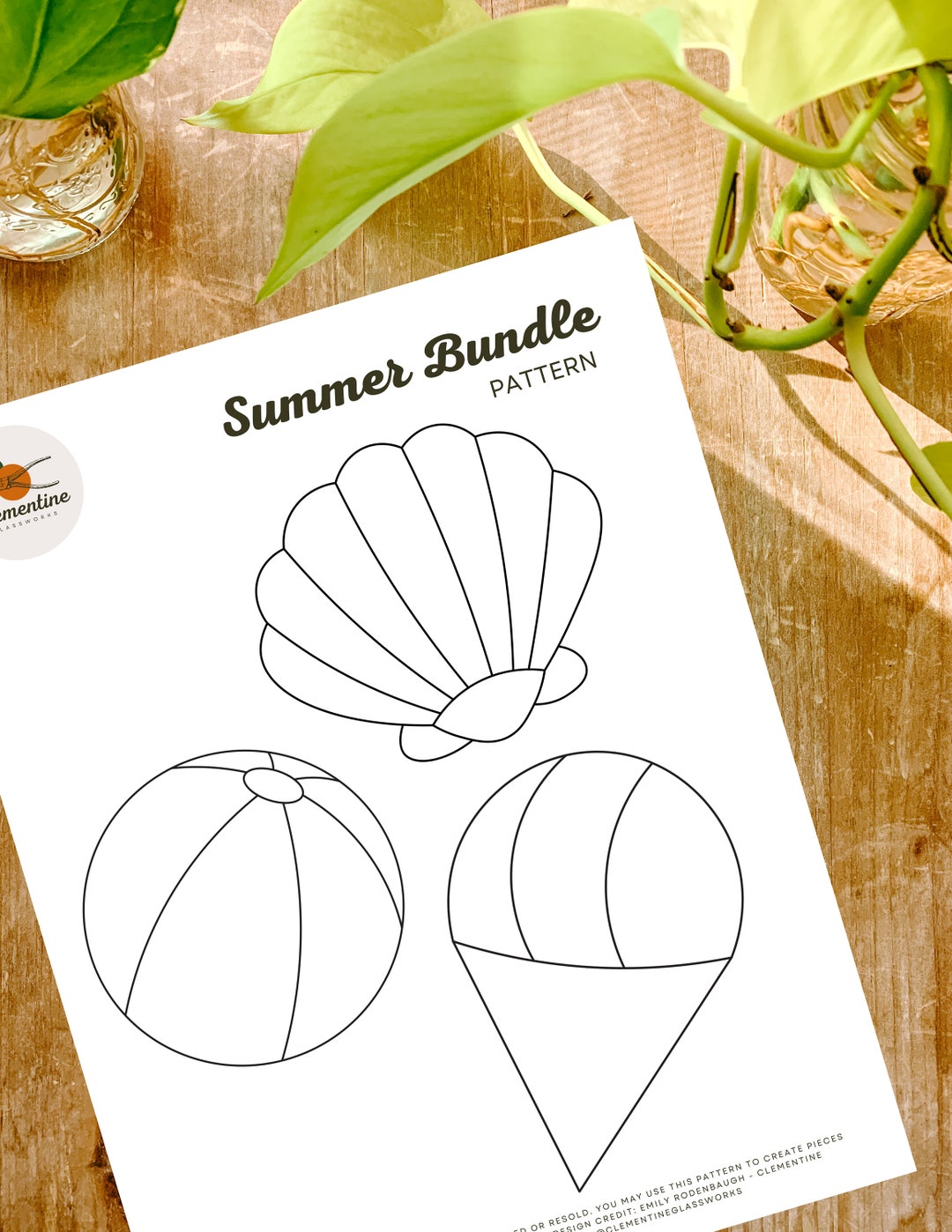 Summer Stained Glass Pattern Bundle // Digital Download - Etsy
