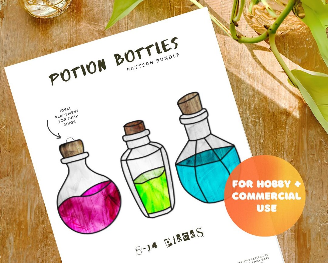 Potion Bottles Stained Glass Pattern Bundle // DIGITAL DOWNLOAD - Etsy