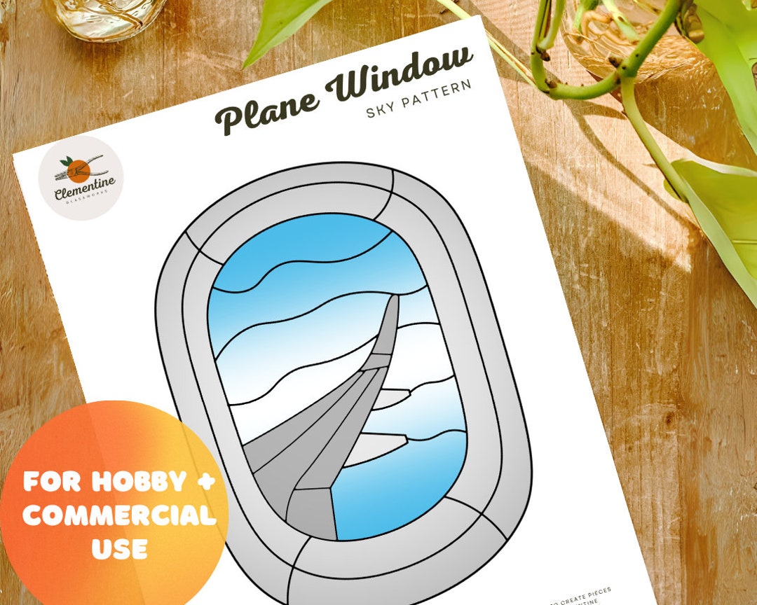 Stained Glass Pattern // DIGITAL DOWNLOAD - Plane Window - Etsy