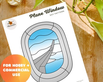 Airplane Stained Glass Pattern, Plane Glass Template, Digital Download ...