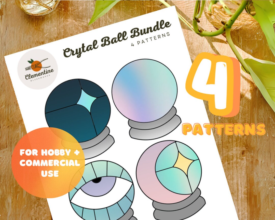 Stained Glass Pattern // DIGITAL DOWNLOAD - Crystal Ball Bundle - Etsy