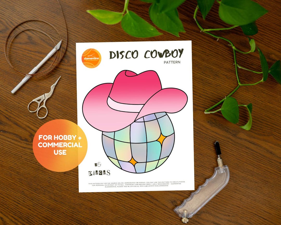 Stained Glass Pattern // DIGITAL DOWNLOAD - Cowboy Disco Ball Groovy - Etsy