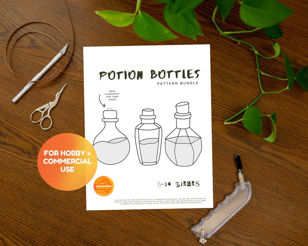 Potion Bottles Stained Glass Pattern Bundle // DIGITAL DOWNLOAD - Etsy