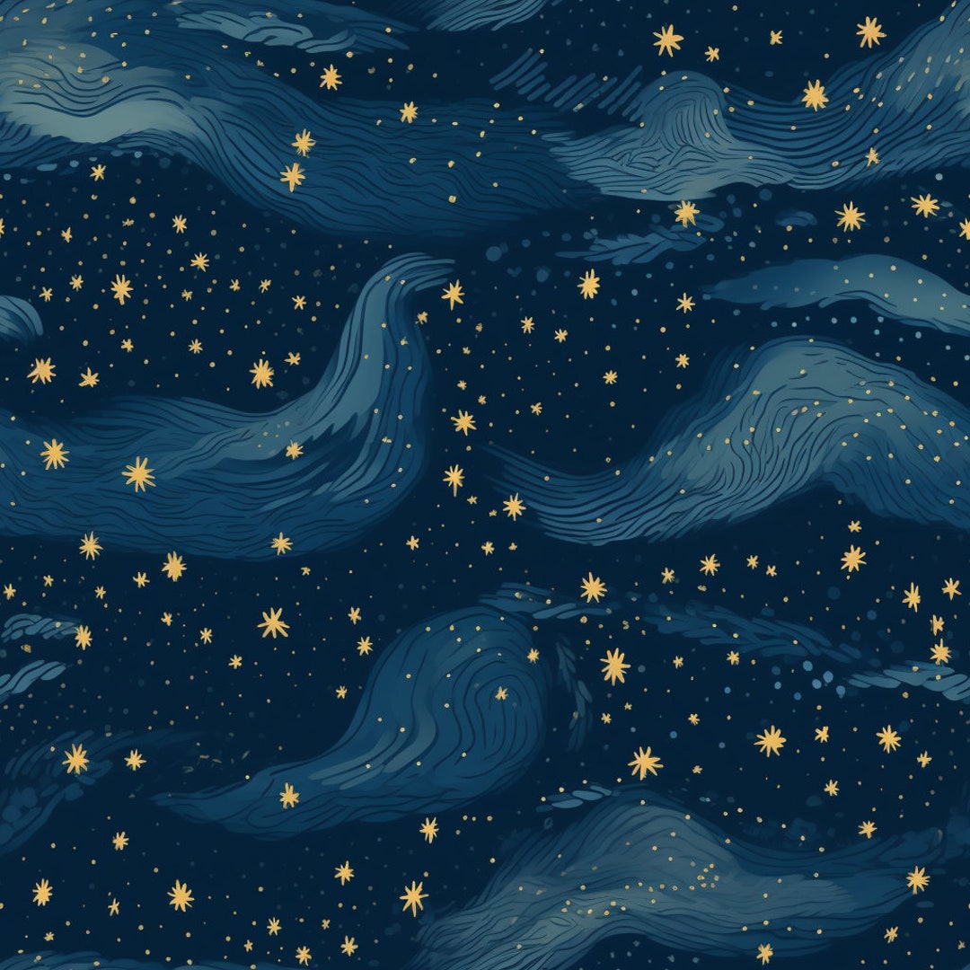 Seamless Repeating Starry Night Pattern - Etsy