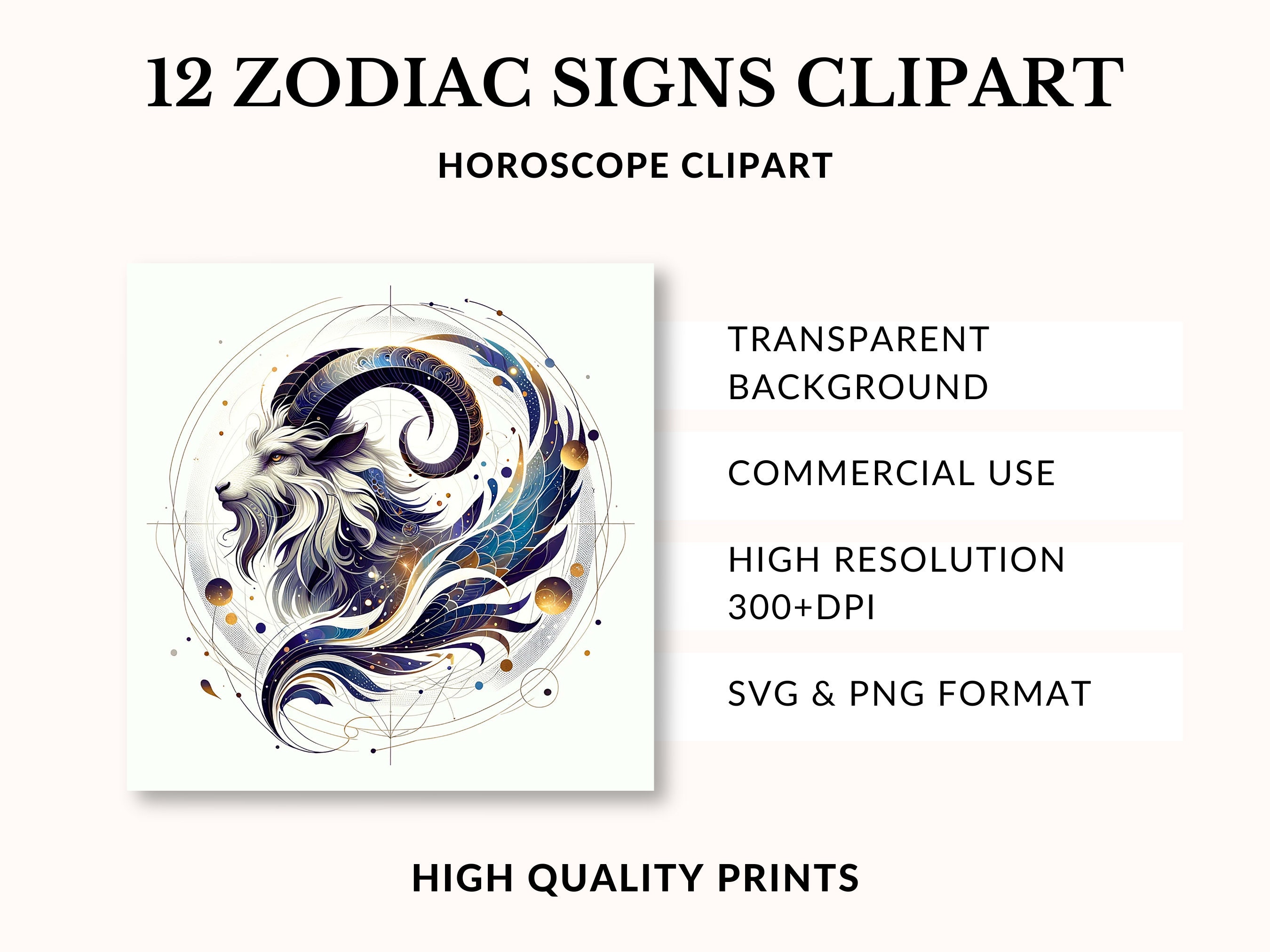 Zodiac Clipart, Horoscope Clipart, Zodiac Signs Design, Celestial ...