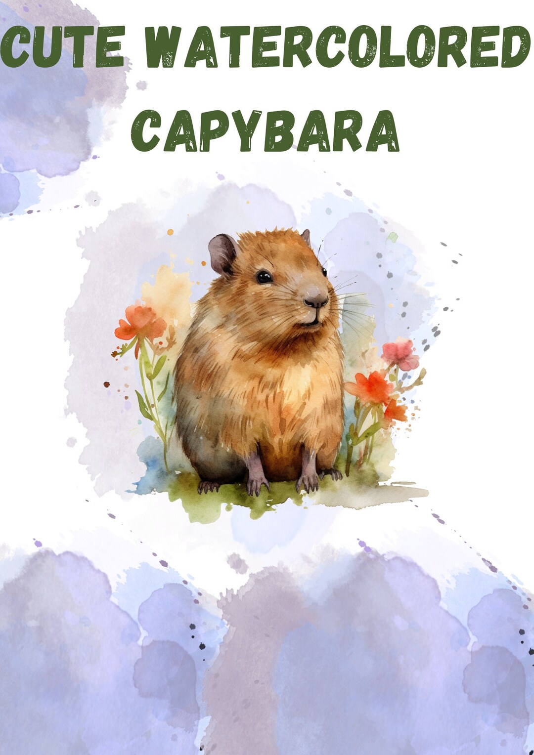 10 Watercolored Capybara Clipart NO Background Digital PNG - Etsy