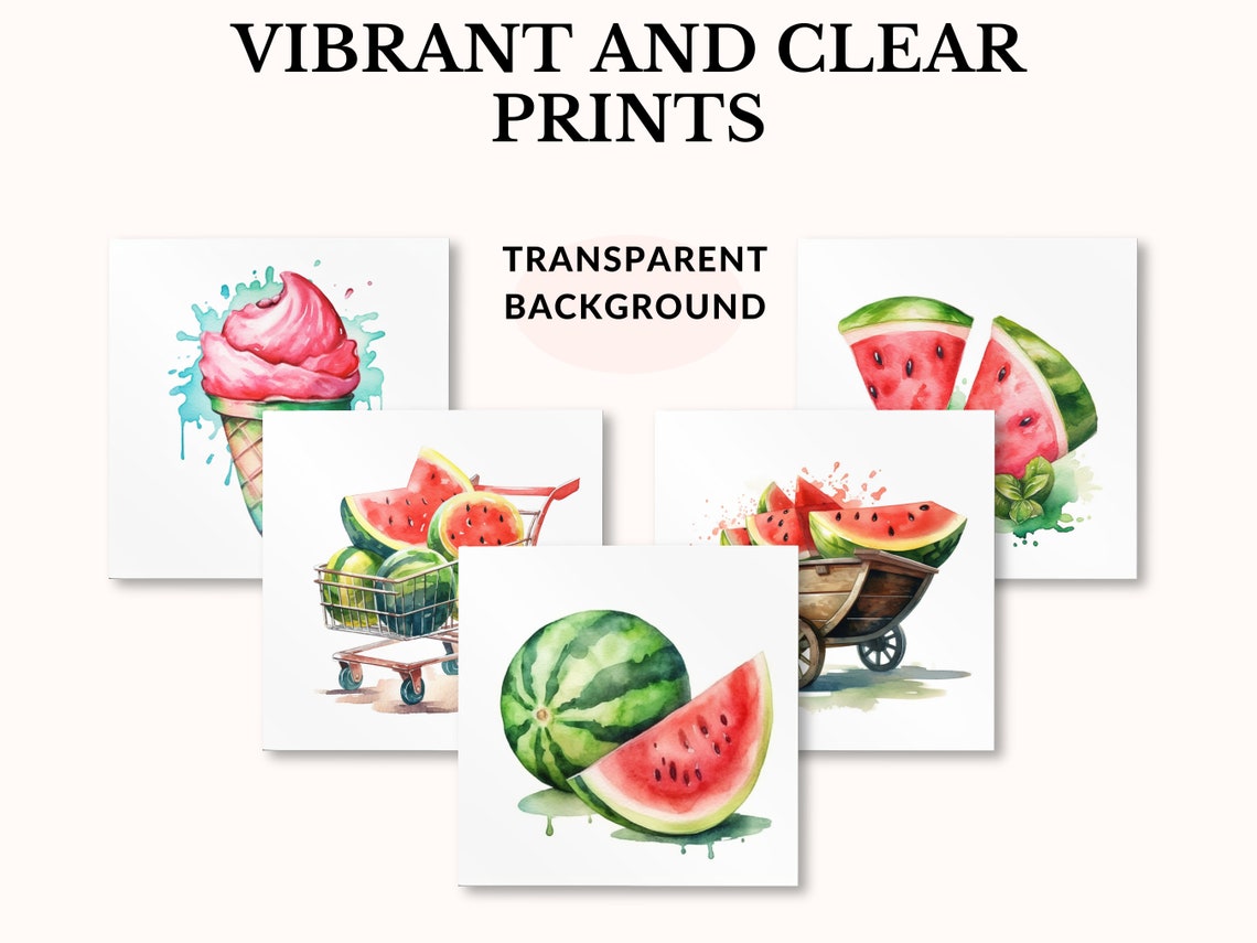Watermelon Clipart Watermelon Digital Print Fruit Clipart Digital Art ...