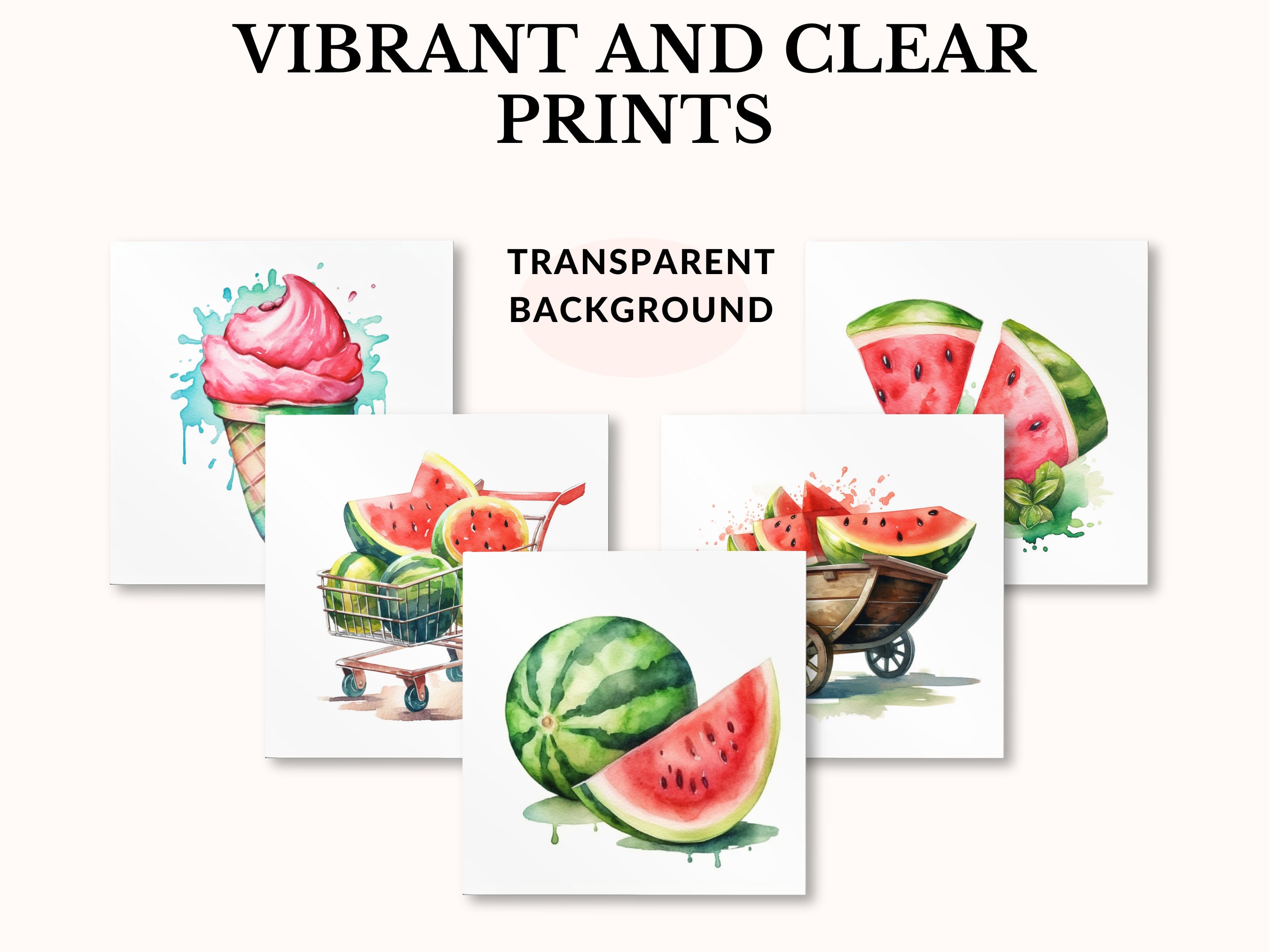 Watermelon Clipart Watermelon Digital Print Fruit Clipart Digital Art ...