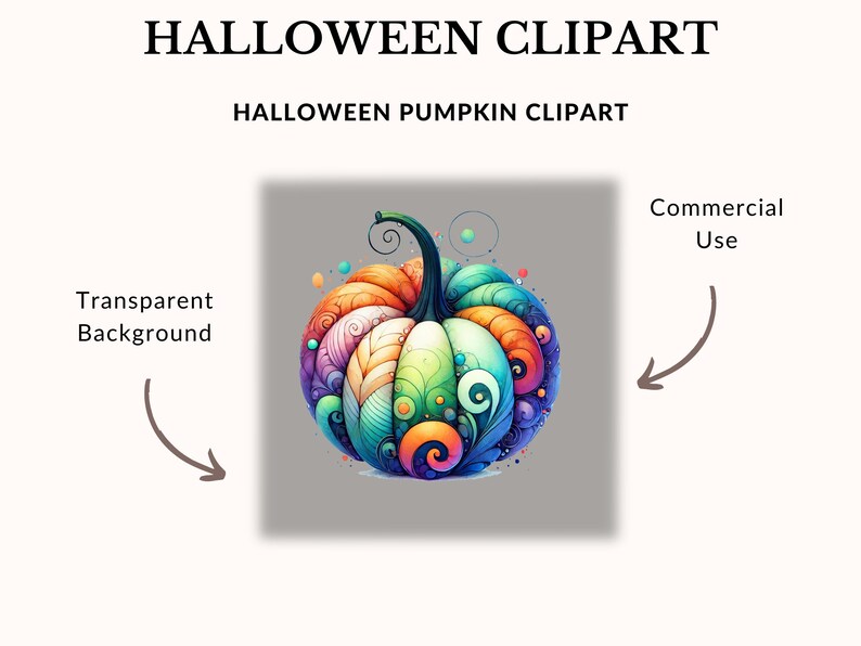 Pumpkin Clipart Spooky Watercolor Halloween Pumpkins Halloween Clipart ...