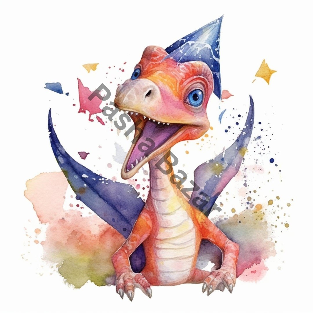 Watercolored Dinosaurs Clipart 60 Watercolored Clipart - Etsy