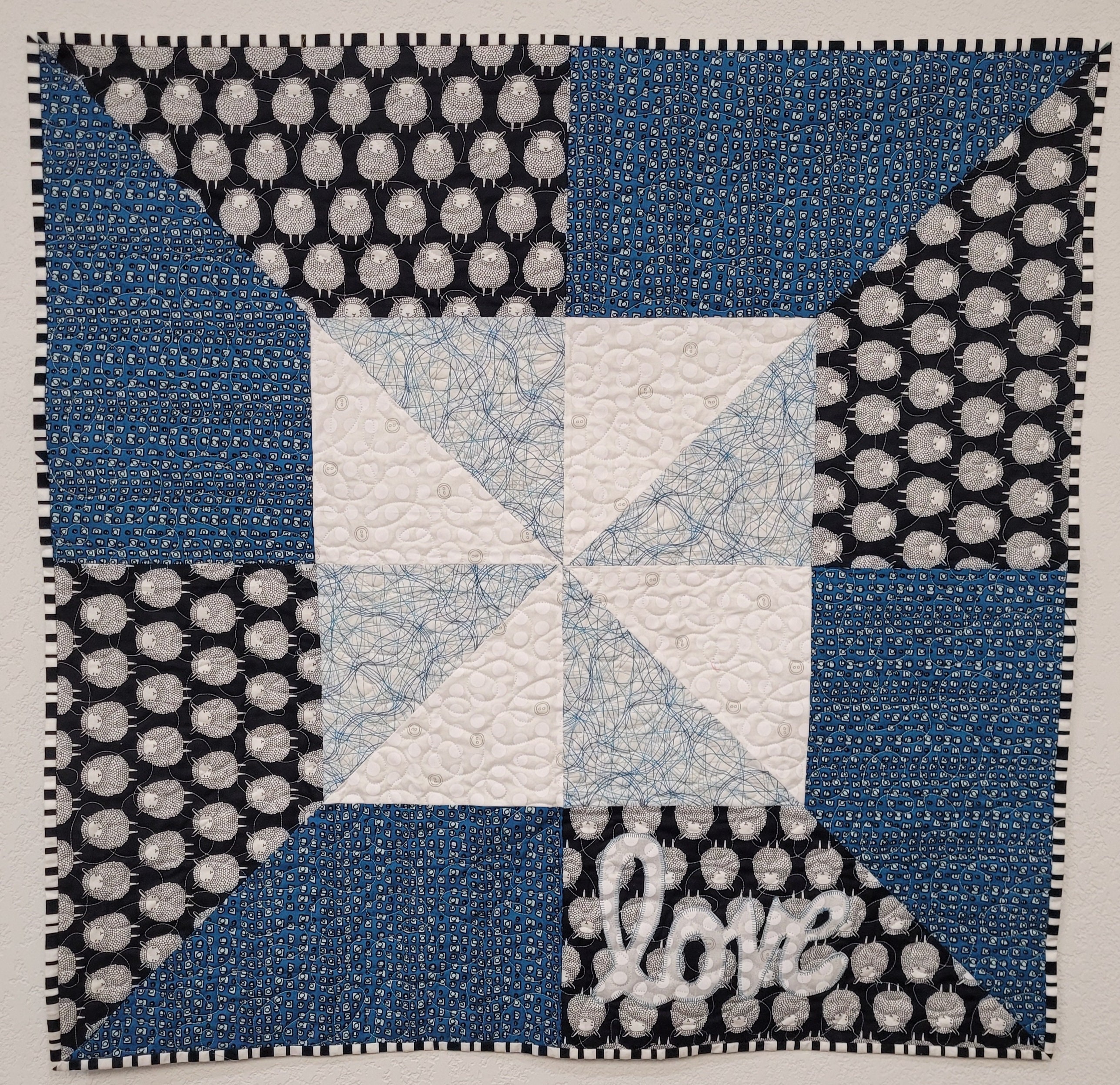 Baby Quilt - Modern Baby Quilt - Double Twilight Pattern Fabric Cuts ...