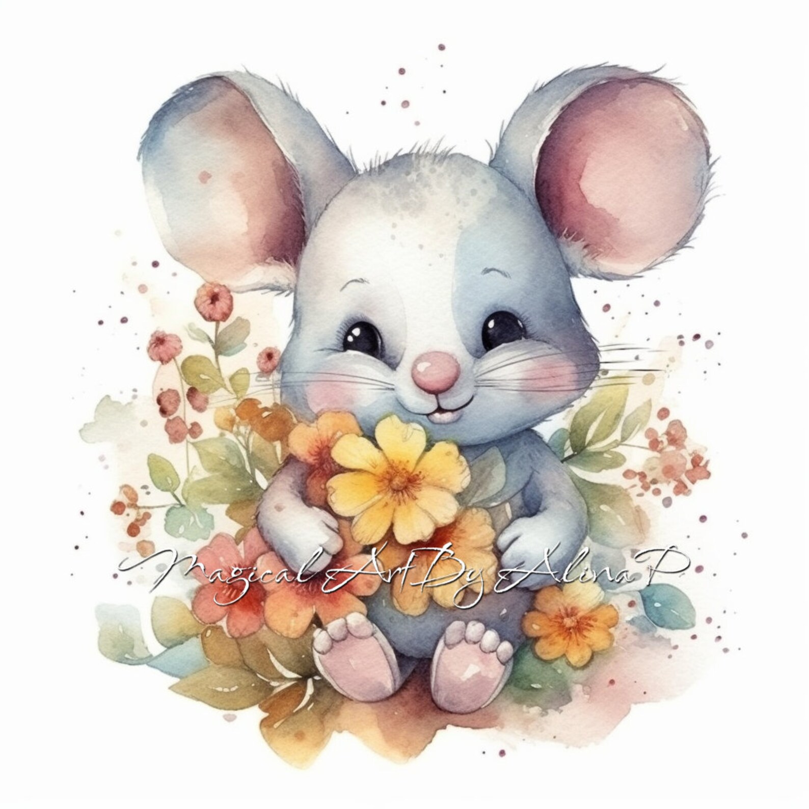Cute Mouse Clipart, Animal Digital Art, Set of 12 High Quality Jpgs ...