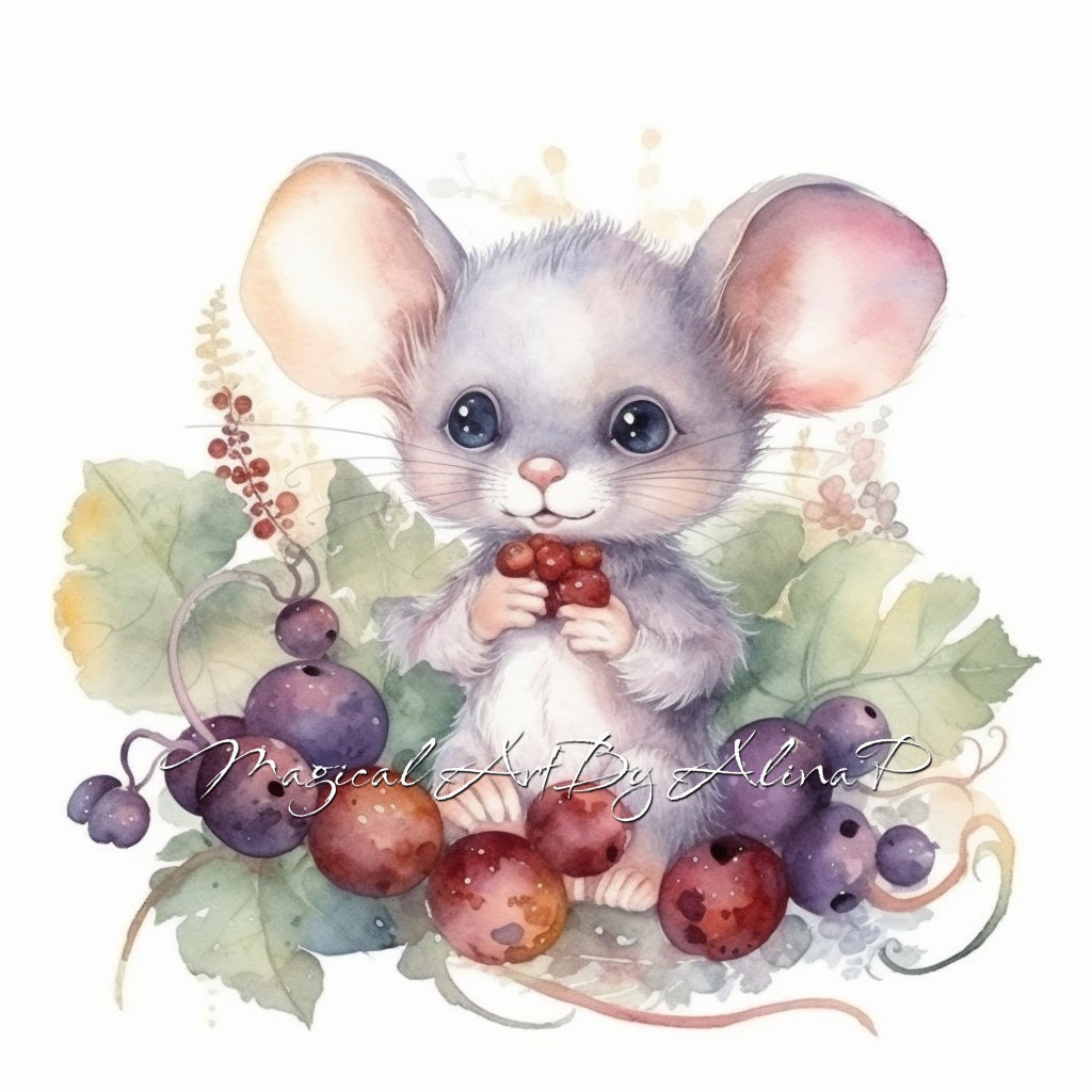 Cute Mouse Clipart, Animal Digital Art, Set of 12 High Quality Jpgs ...