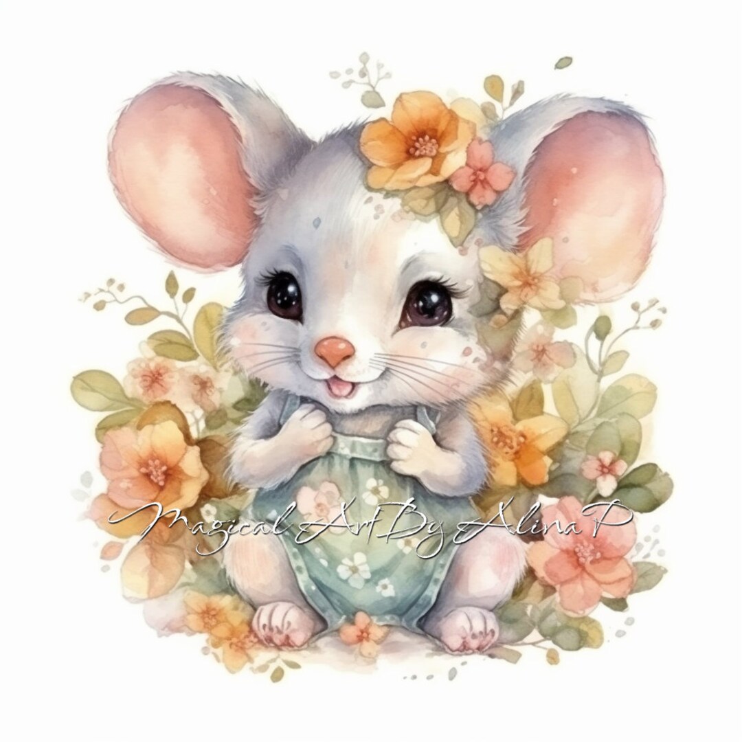 Cute Mouse Clipart, Animal Digital Art, Set of 12 High Quality Jpgs ...